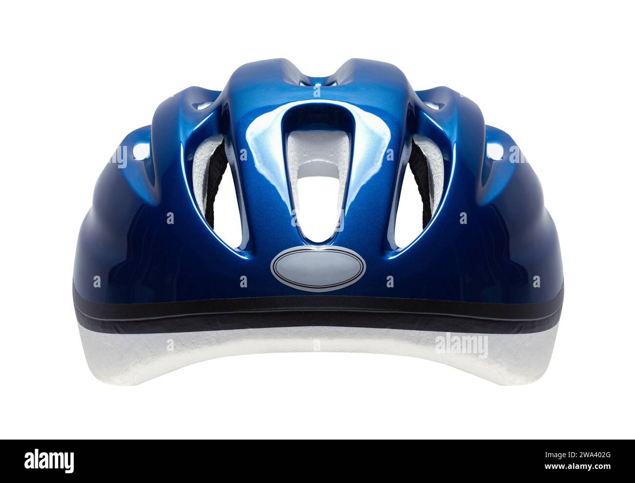 Kids Blue Bike Helmet Cut Out On White Stock Photo - Alamy
