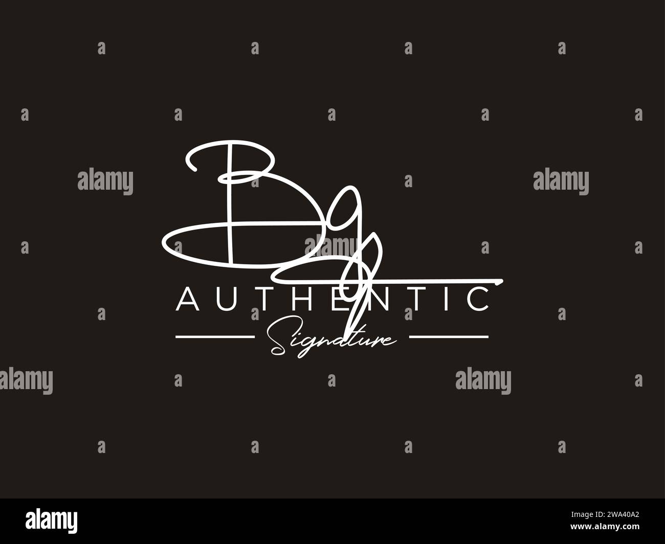 BG Signature Logo Template Vector Stock Vector Image & Art - Alamy