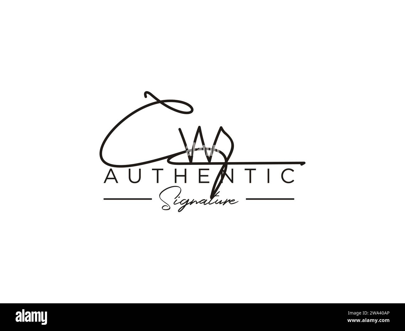 CW Signature Logo Template Vector Stock Vector Image & Art - Alamy