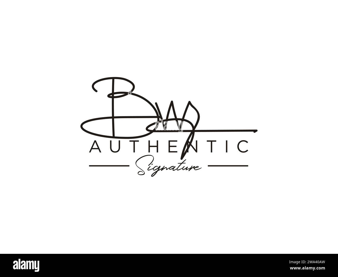 BW Signature Logo Template Vector Stock Vector Image & Art - Alamy