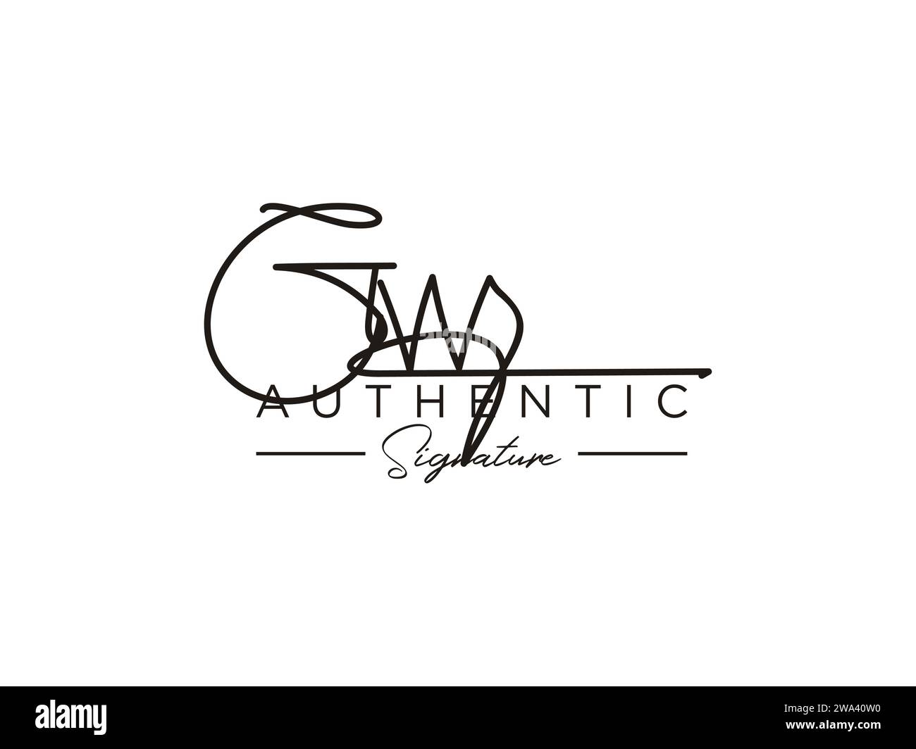 GW Signature Logo Template Vector Stock Vector Image & Art - Alamy