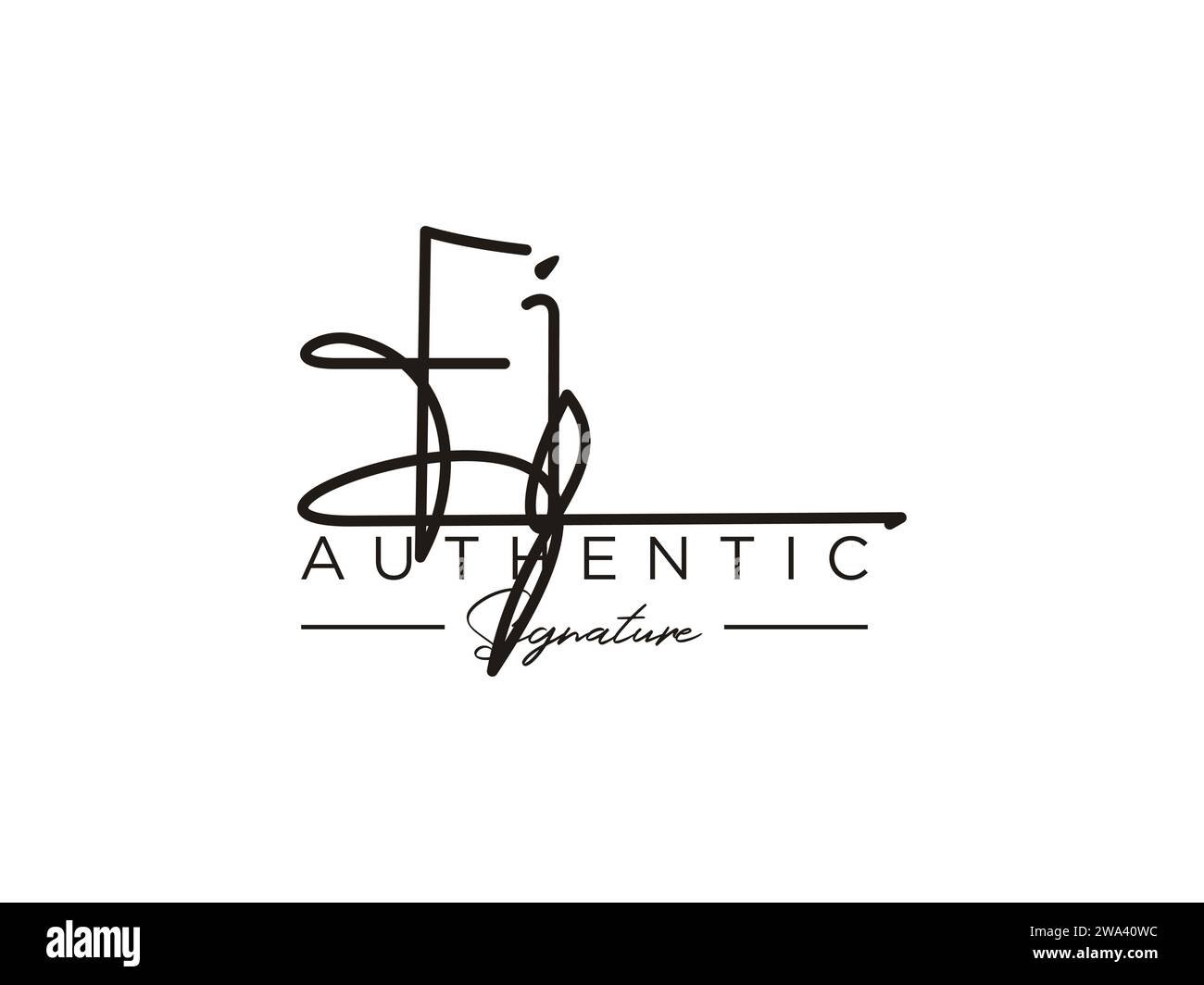 FJ Signature Logo Template Vector Stock Vector Image & Art - Alamy