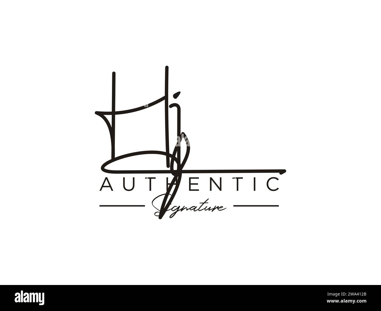 HJ Signature Logo Template Vector Stock Vector Image & Art - Alamy
