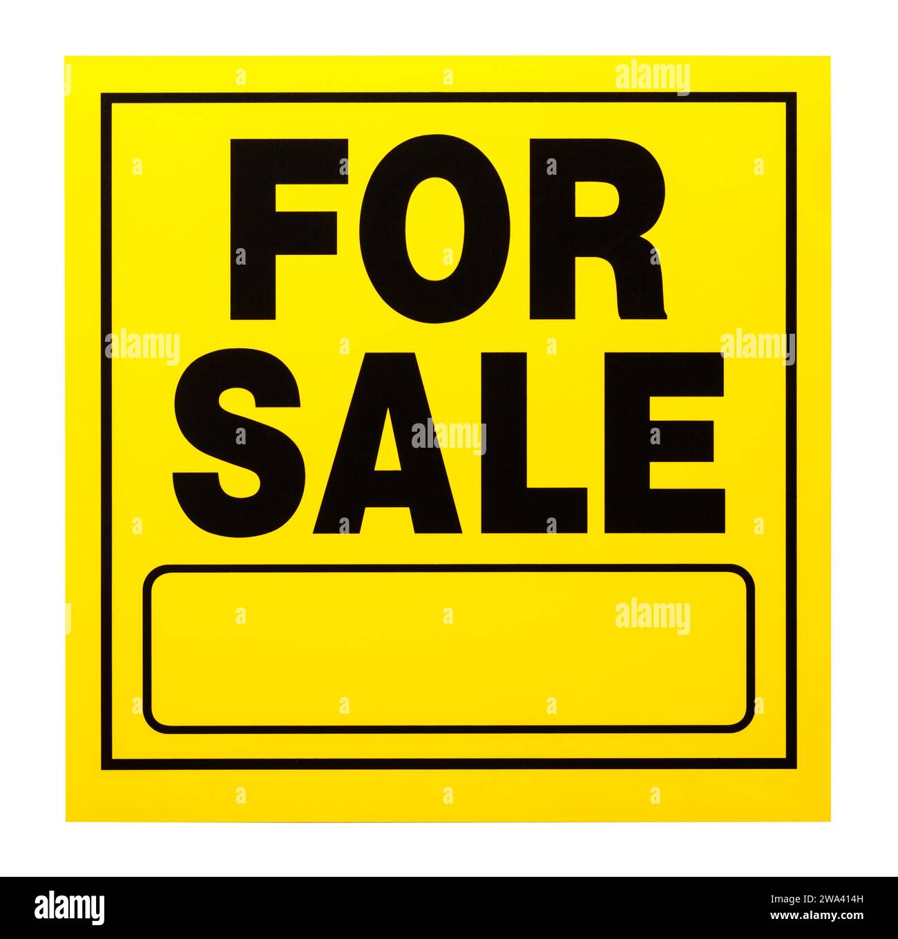 Yellow For Sale Sign Cut Out on White Stock Photo - Alamy