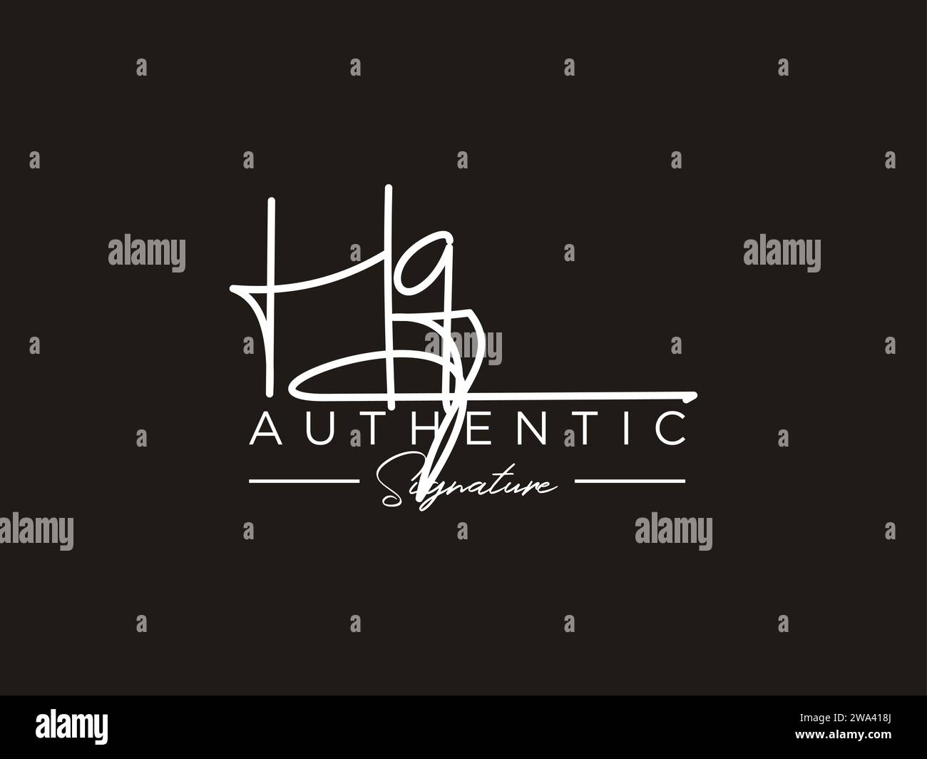 HQ Signature Logo Template Vector Stock Vector Image & Art - Alamy