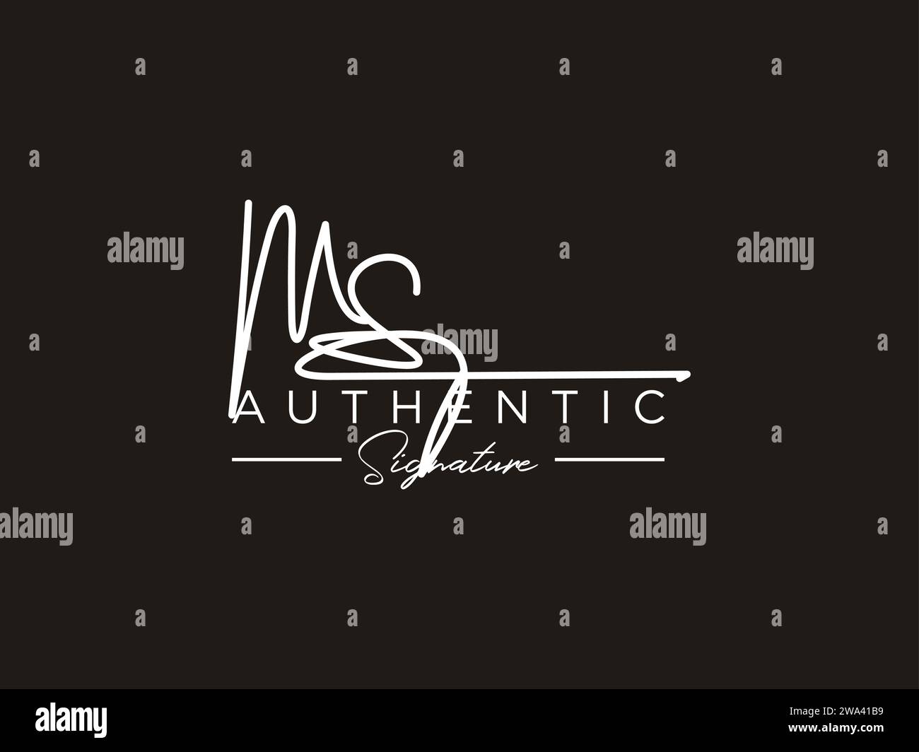MS Signature Logo Template Vector Stock Vector Image & Art - Alamy
