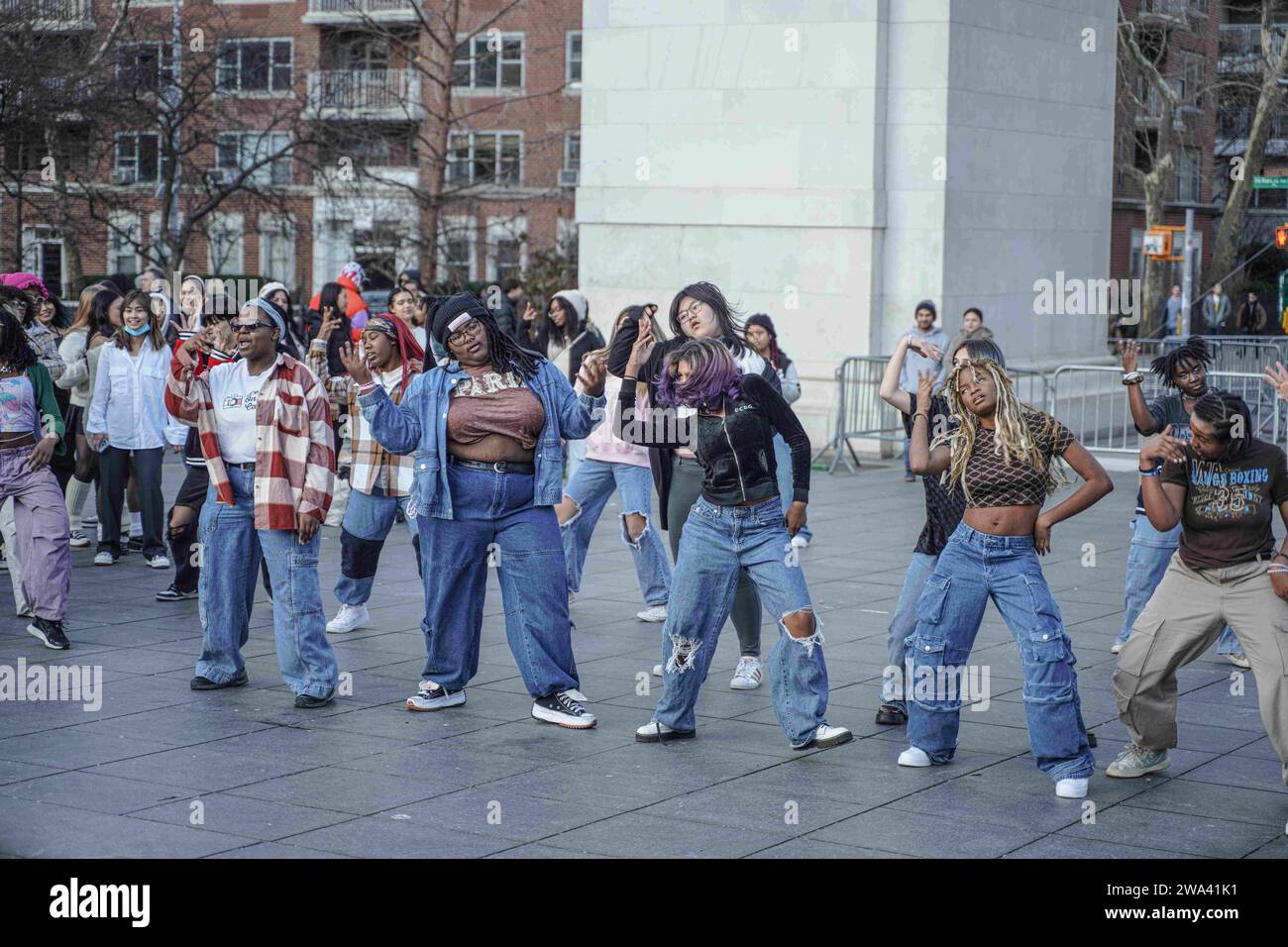 New York, USA. 28th Dec, 2023. Students dance in the campus. New York ...