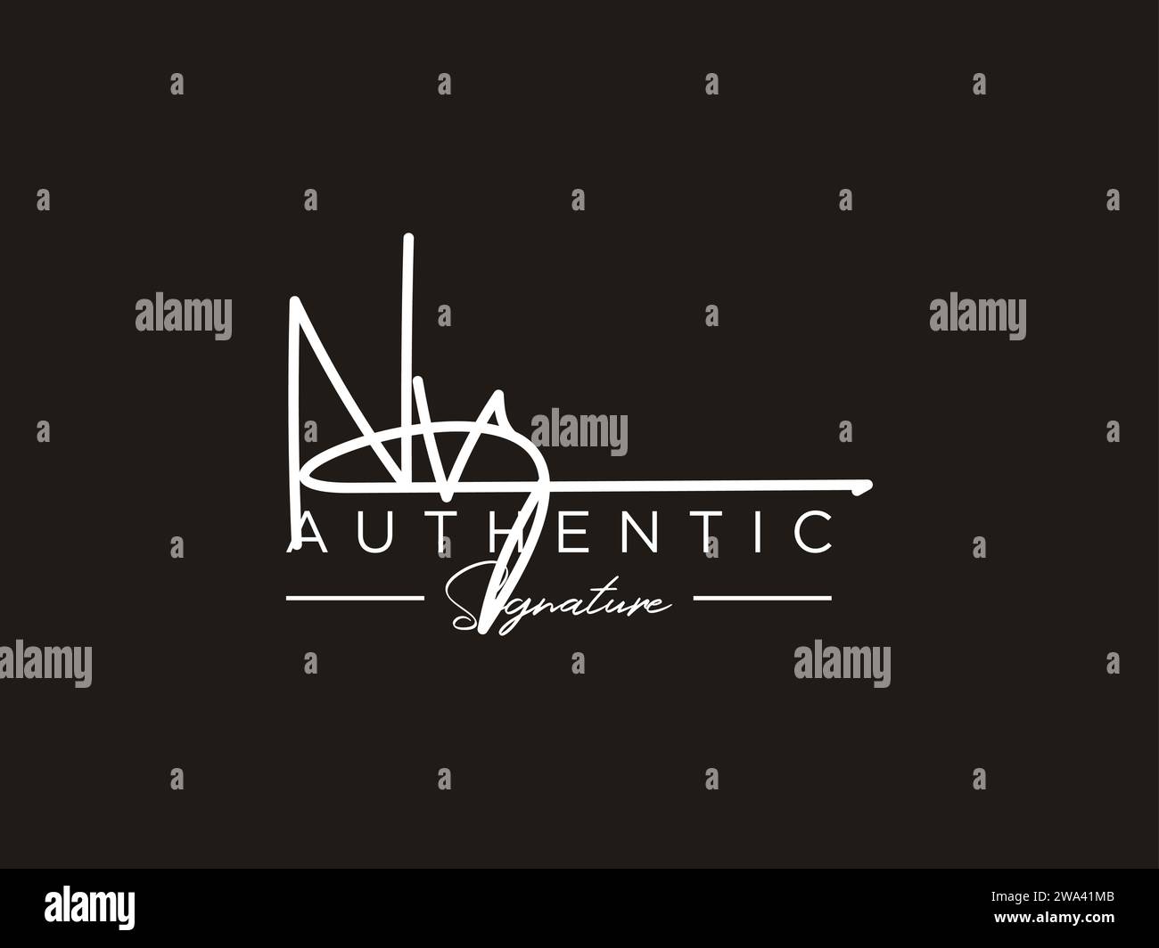NV Signature Logo Template Vector Stock Vector Image & Art - Alamy