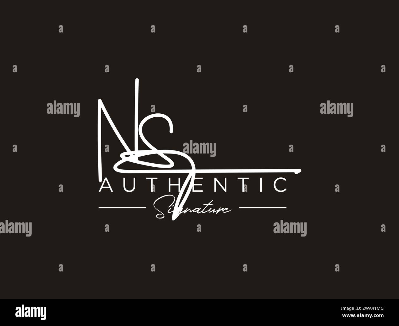 NS Signature Logo Template Vector Stock Vector Image & Art - Alamy