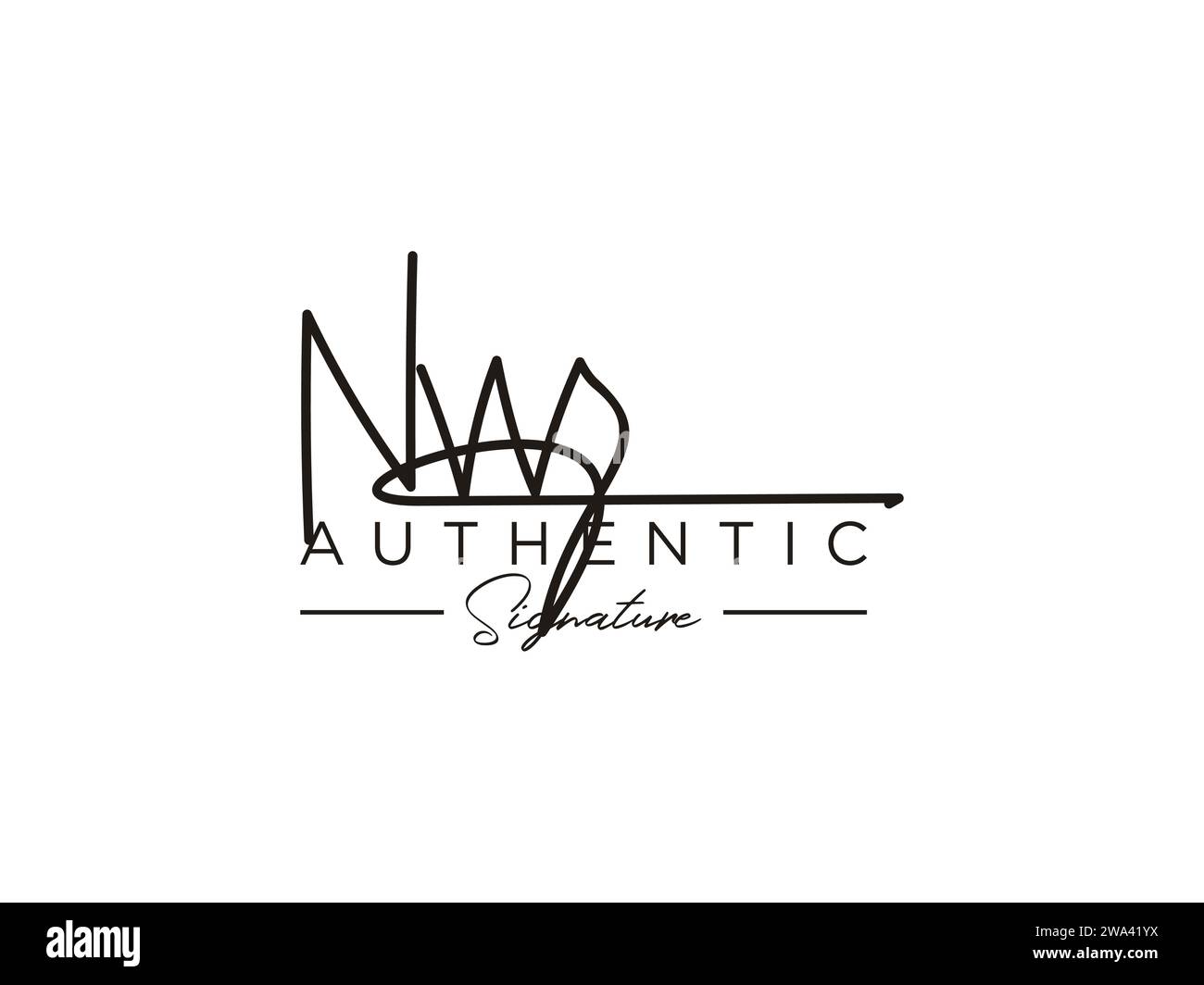 NW Signature Logo Template Vector Stock Vector Image & Art - Alamy