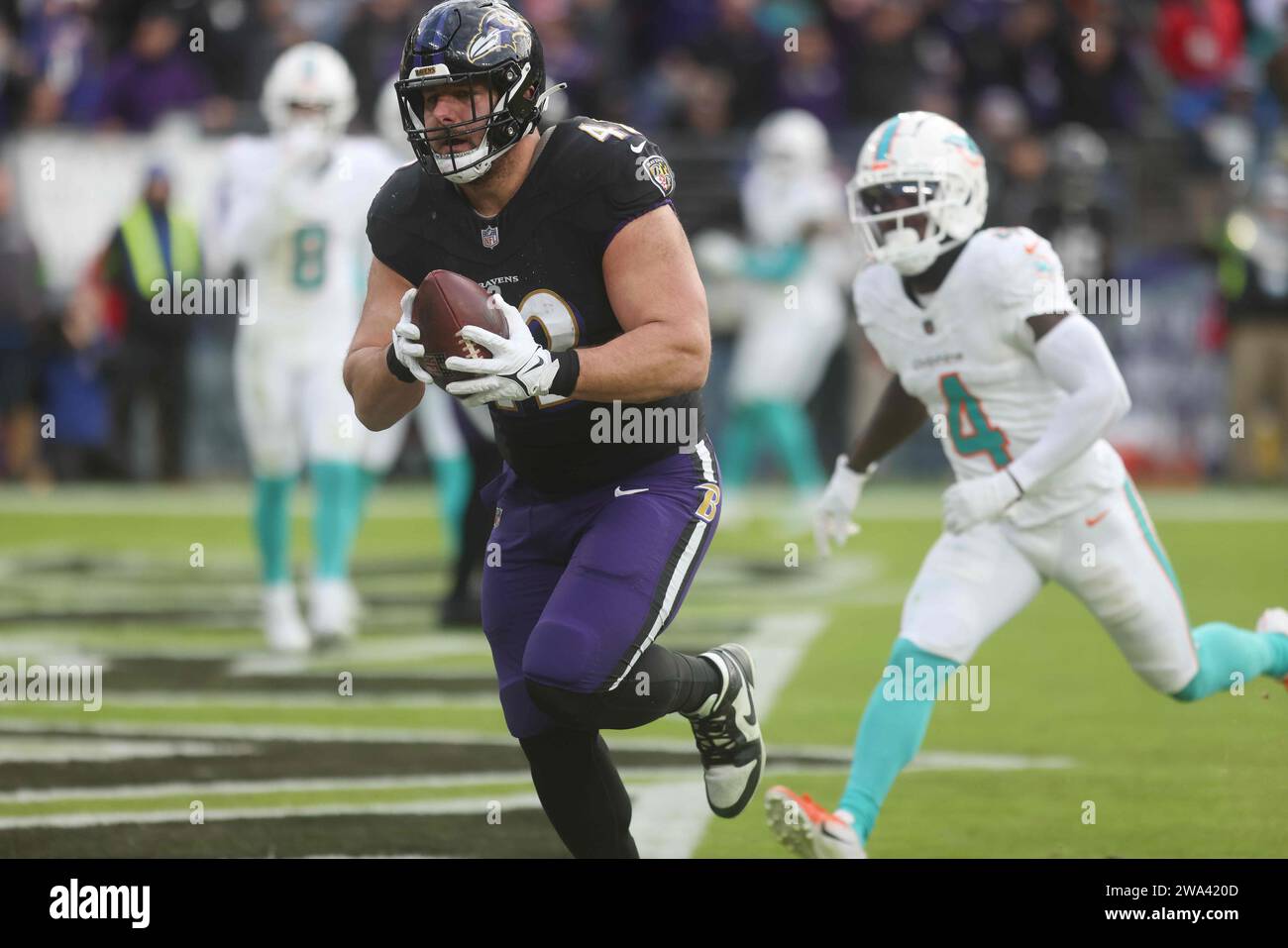 Baltimore, MD, USA. 31st Dec, 2023. Baltimore Ravens FB Patrick Ricard ...