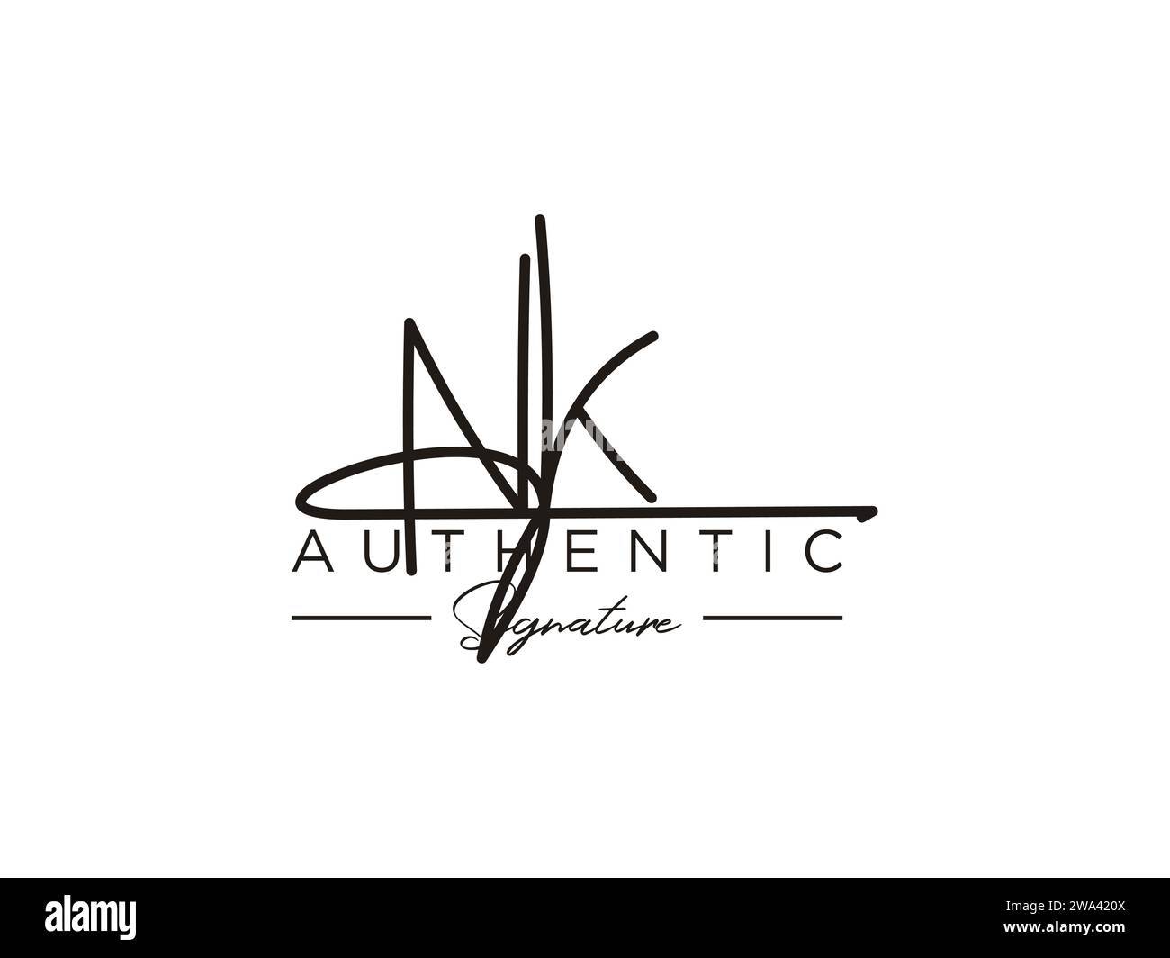 NK Signature Logo Template Vector Stock Vector Image & Art - Alamy