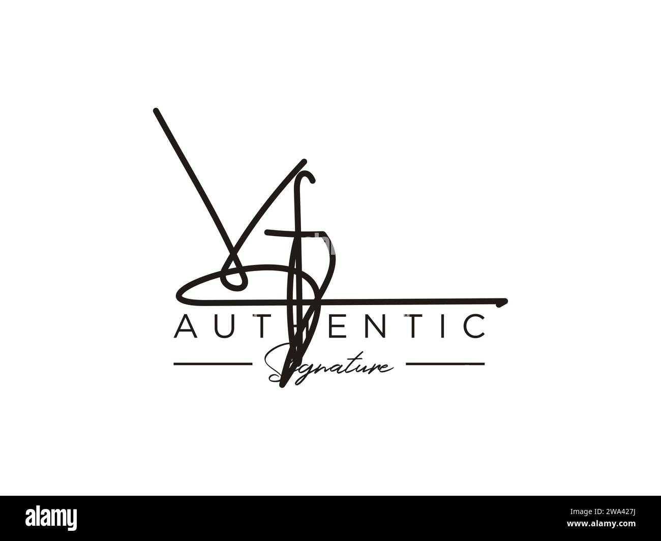 VF Signature Logo Template Vector Stock Vector Image & Art - Alamy