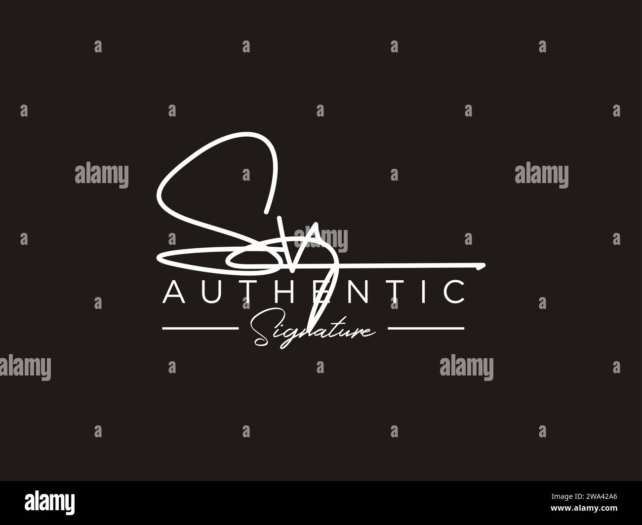 SV Signature Logo Template Vector Stock Vector Image & Art - Alamy