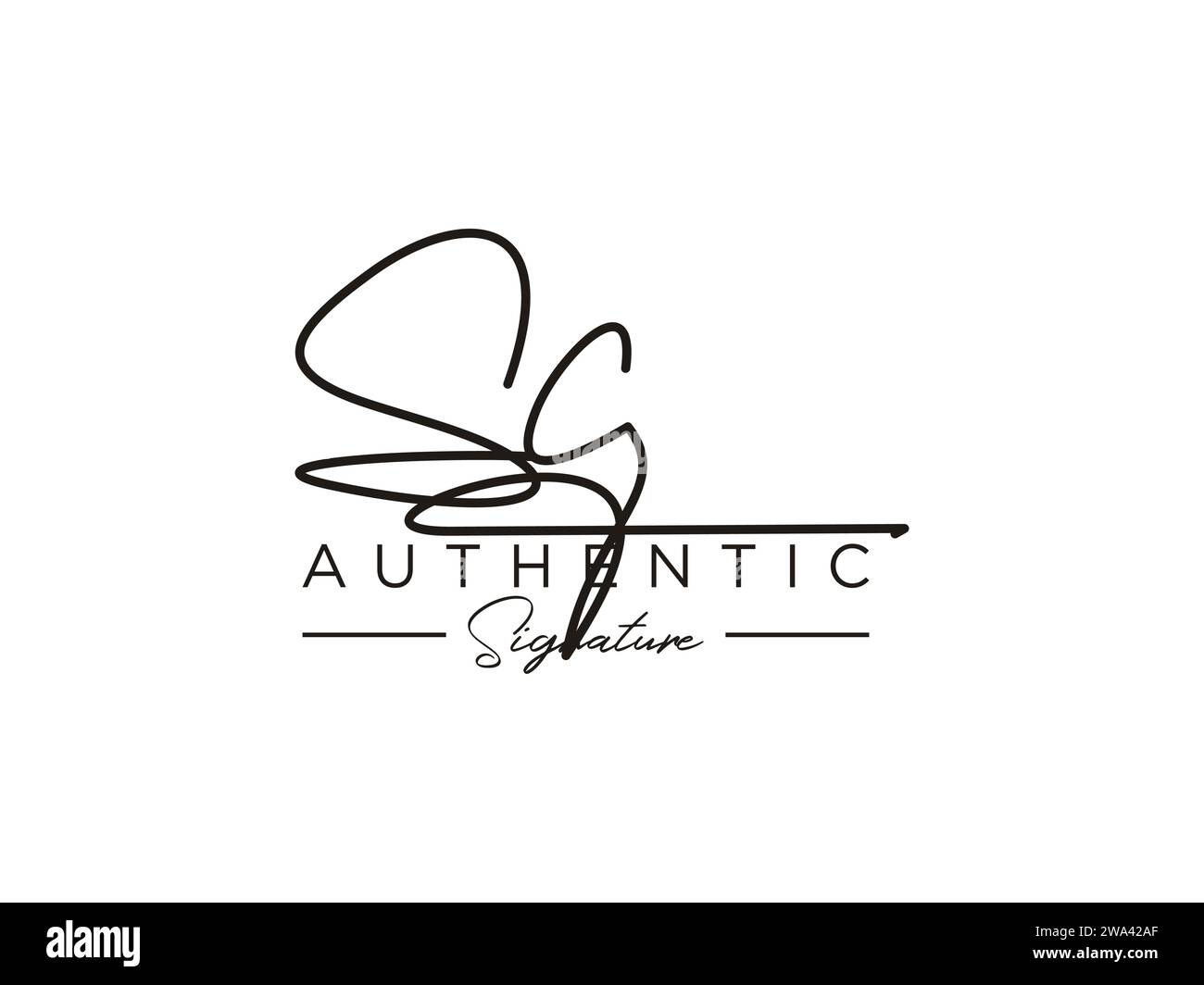 SC Signature Logo Template Vector Stock Vector Image & Art - Alamy