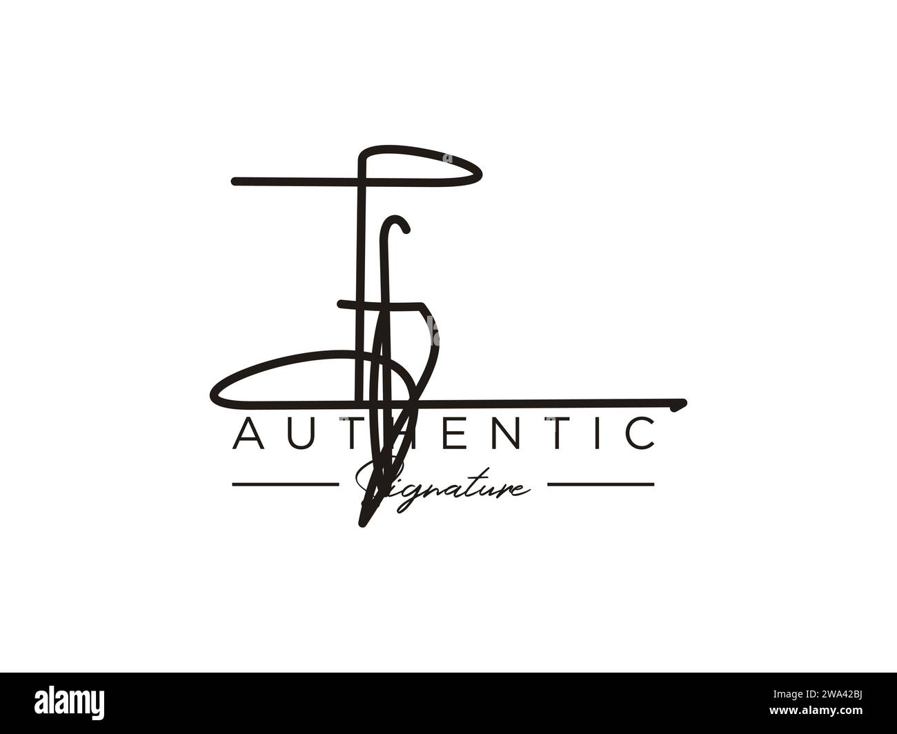 TF Signature Logo Template Vector Stock Vector Image & Art - Alamy