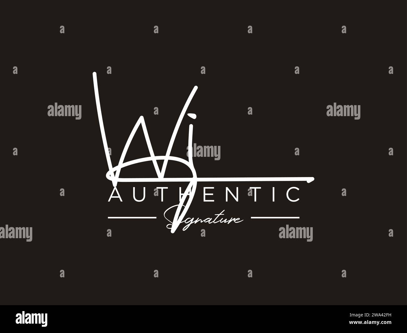 WI Signature Logo Template Vector Stock Vector Image & Art - Alamy