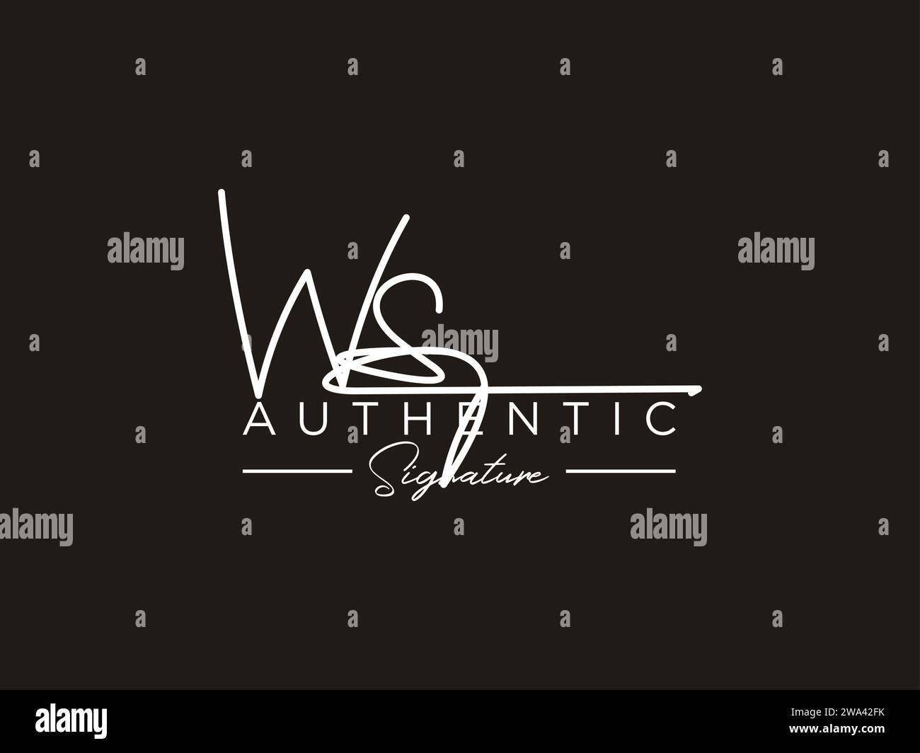 WS Signature Logo Template Vector Stock Vector Image & Art - Alamy