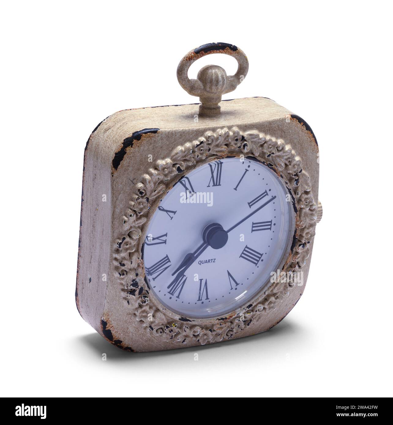 Old Rusty Clock Cut Out on White Stock Photo - Alamy