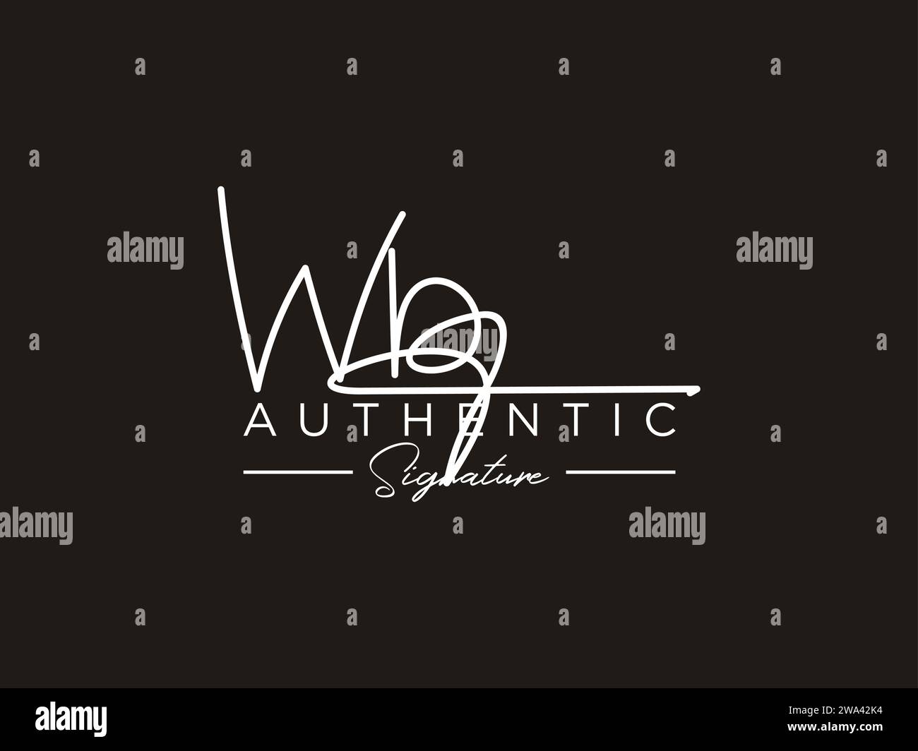 WB Signature Logo Template Vector Stock Vector Image & Art - Alamy