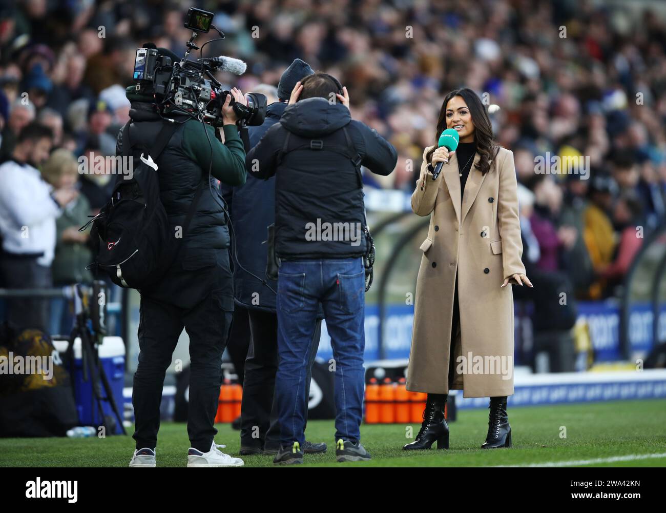 Leeds, UK. 1st Jan, 2024. Jules Breach, ITV Sports Presenter, prior to ...