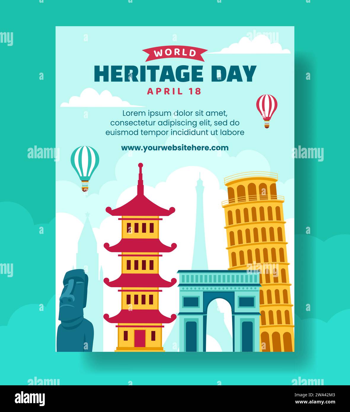 Heritage Day Vertical Poster Flat Cartoon Hand Drawn Templates ...