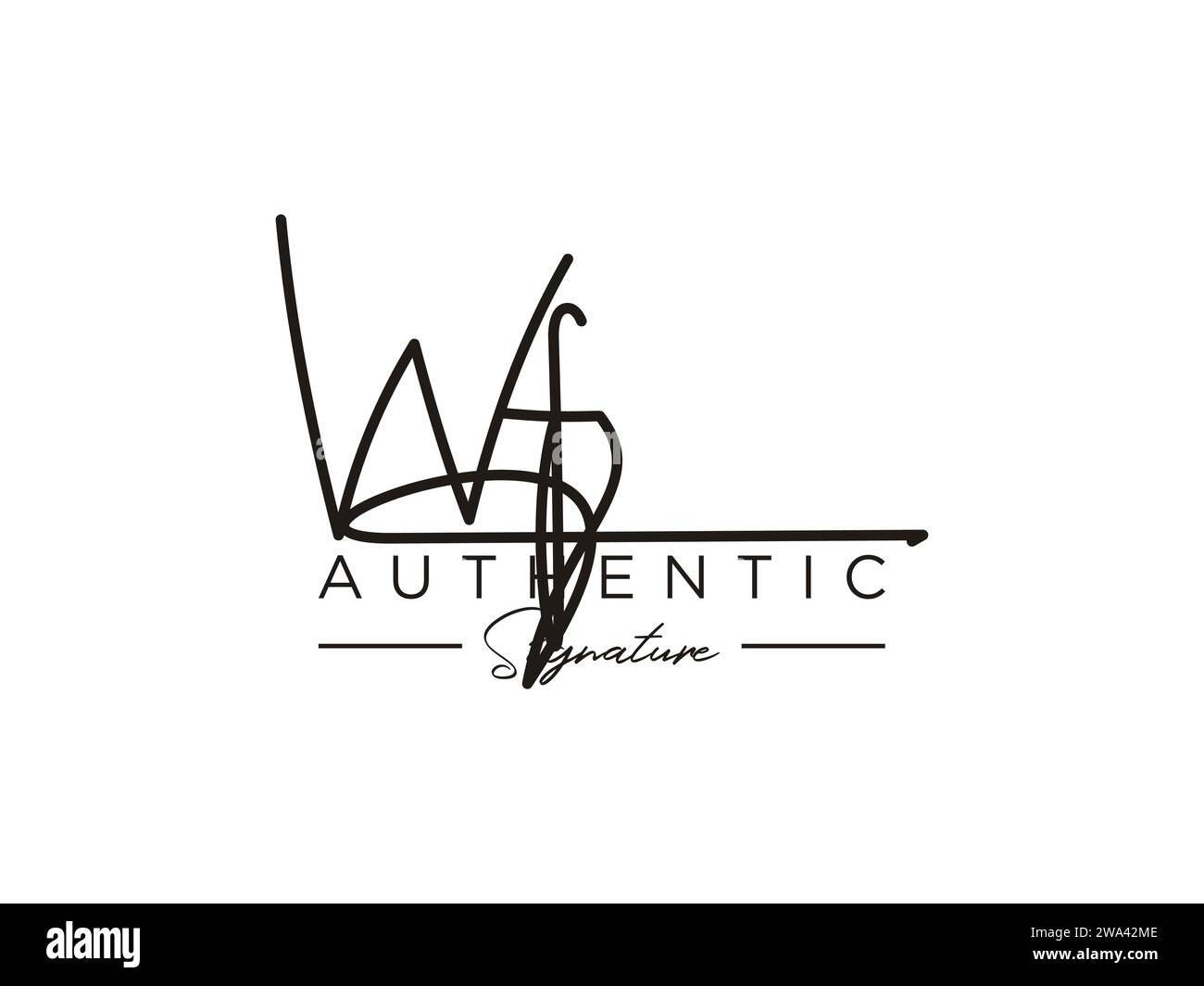 WF Signature Logo Template Vector Stock Vector Image & Art - Alamy