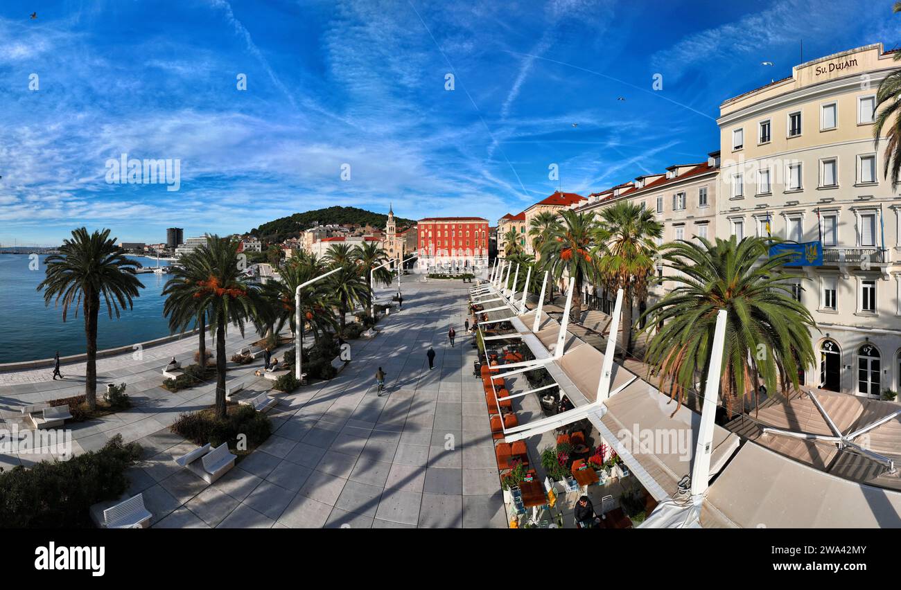 Aerial view of centre of Split, Croatia, with Palace Bajamonti ...