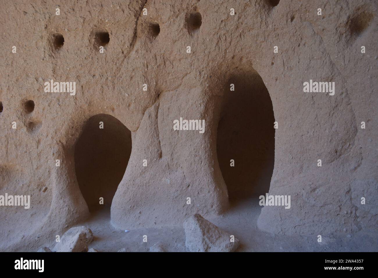 The Puye Cliff Dwellings are the ruins of an abandoned pueblo tribe, on ...