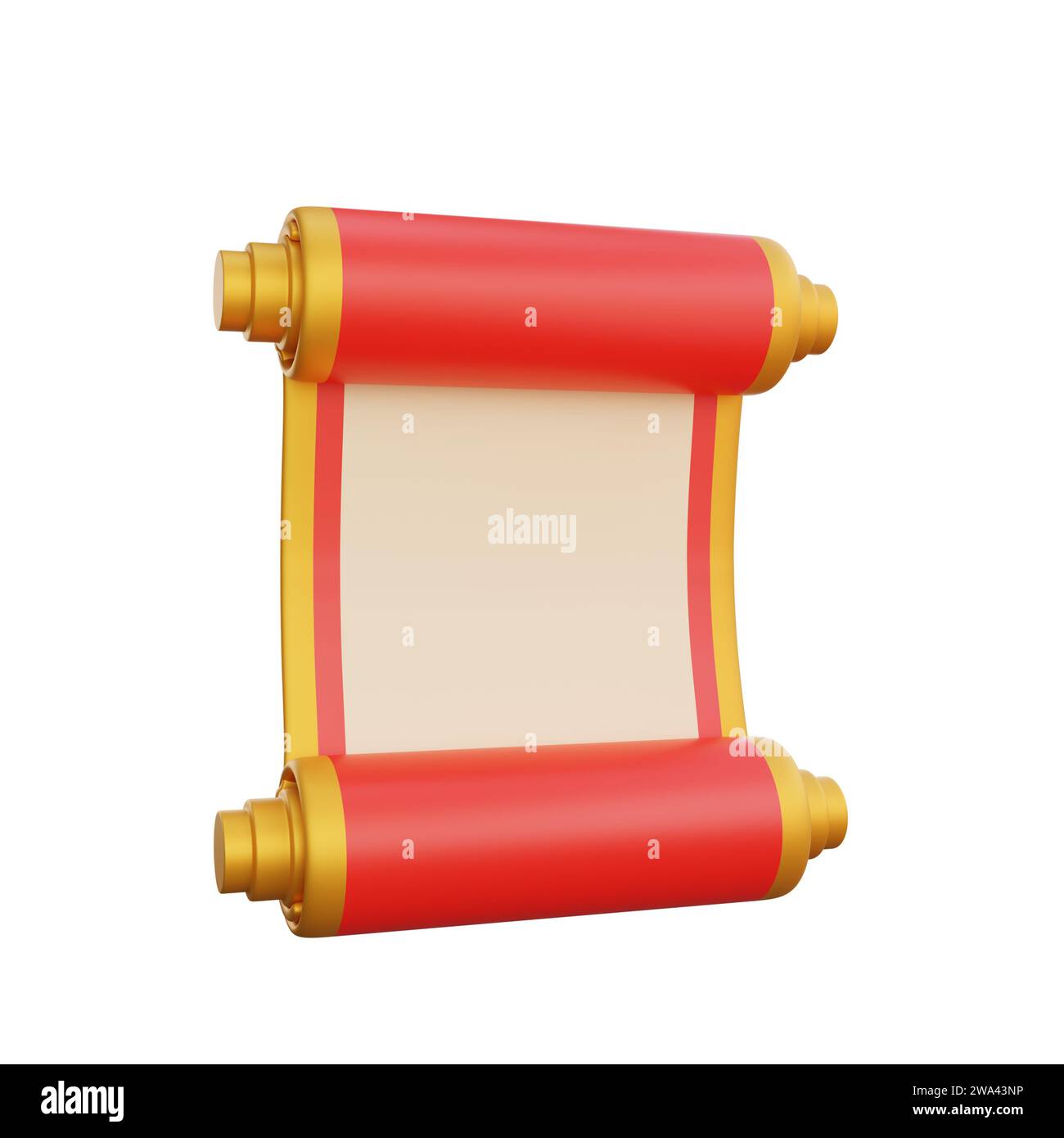 3D illustration of Chinese Scroll Paper icon, perfect for a Chinese New ...