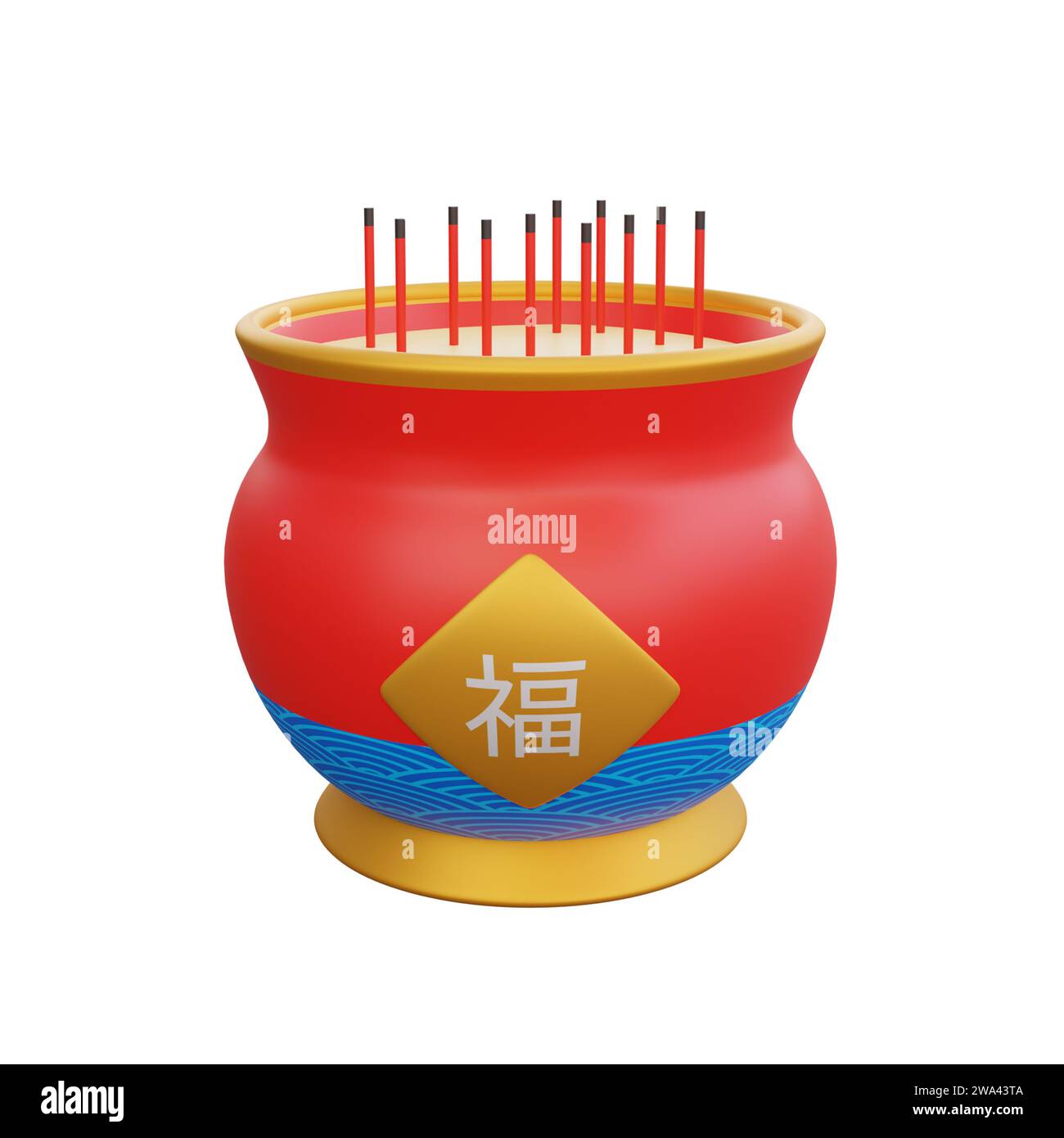 3D illustration of Incense icon, perfect for a Chinese New Year theme ...