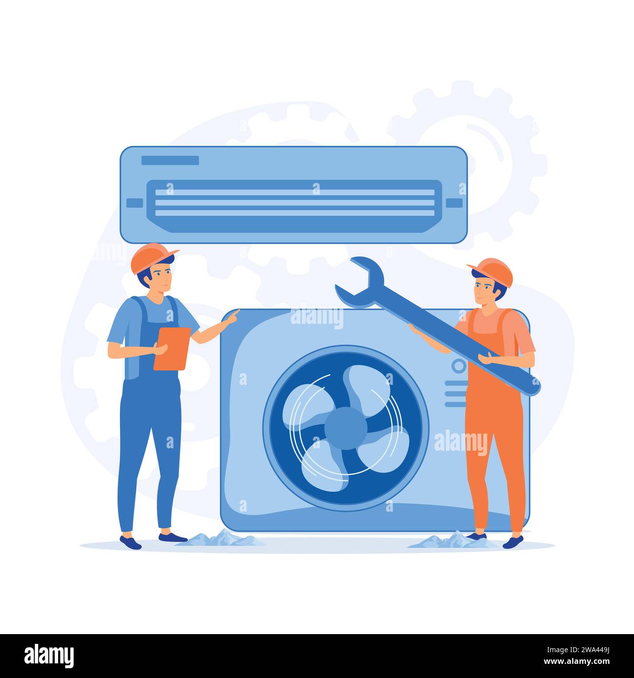Professional service for repair of air conditioners. flat vector modern ...
