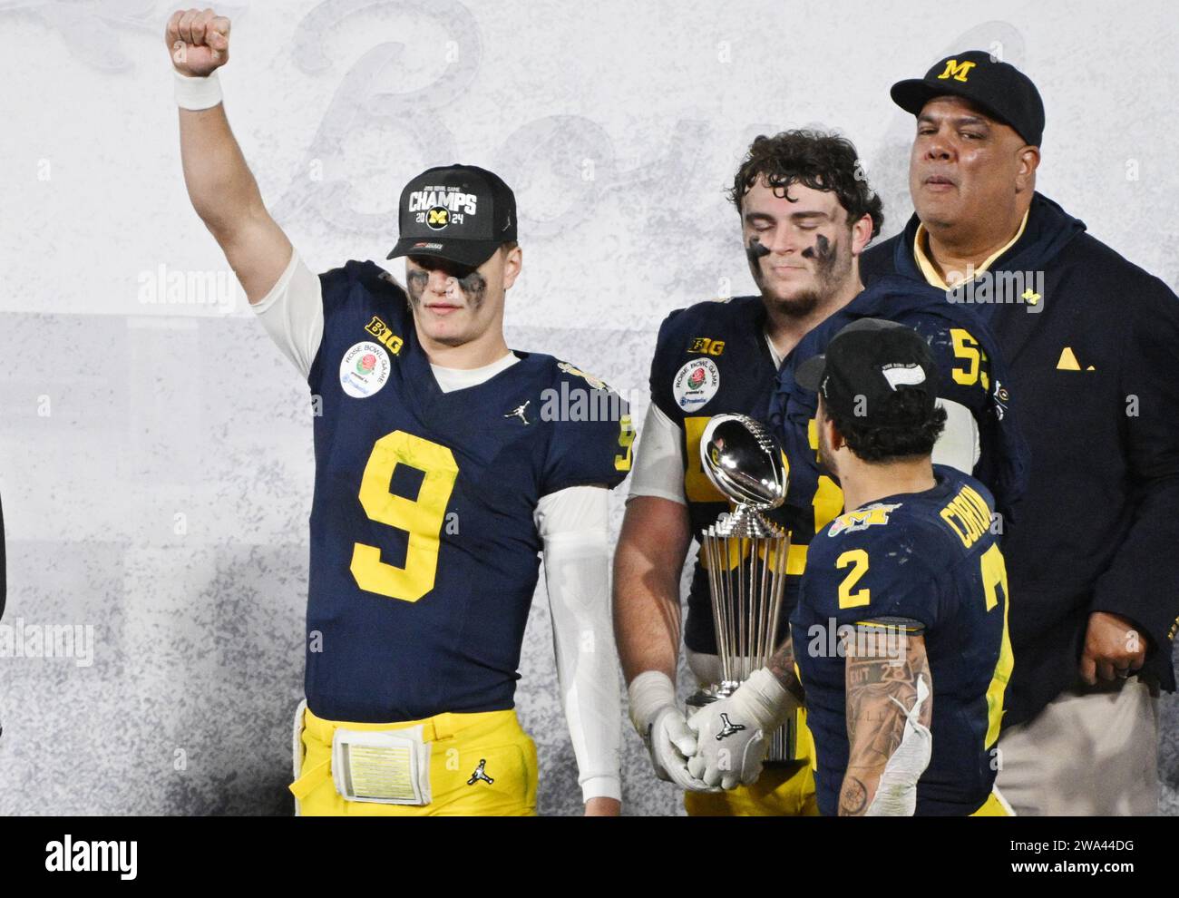 Pasadena, United States. 01st Jan, 2024. Michigan Wolverines offensive ...