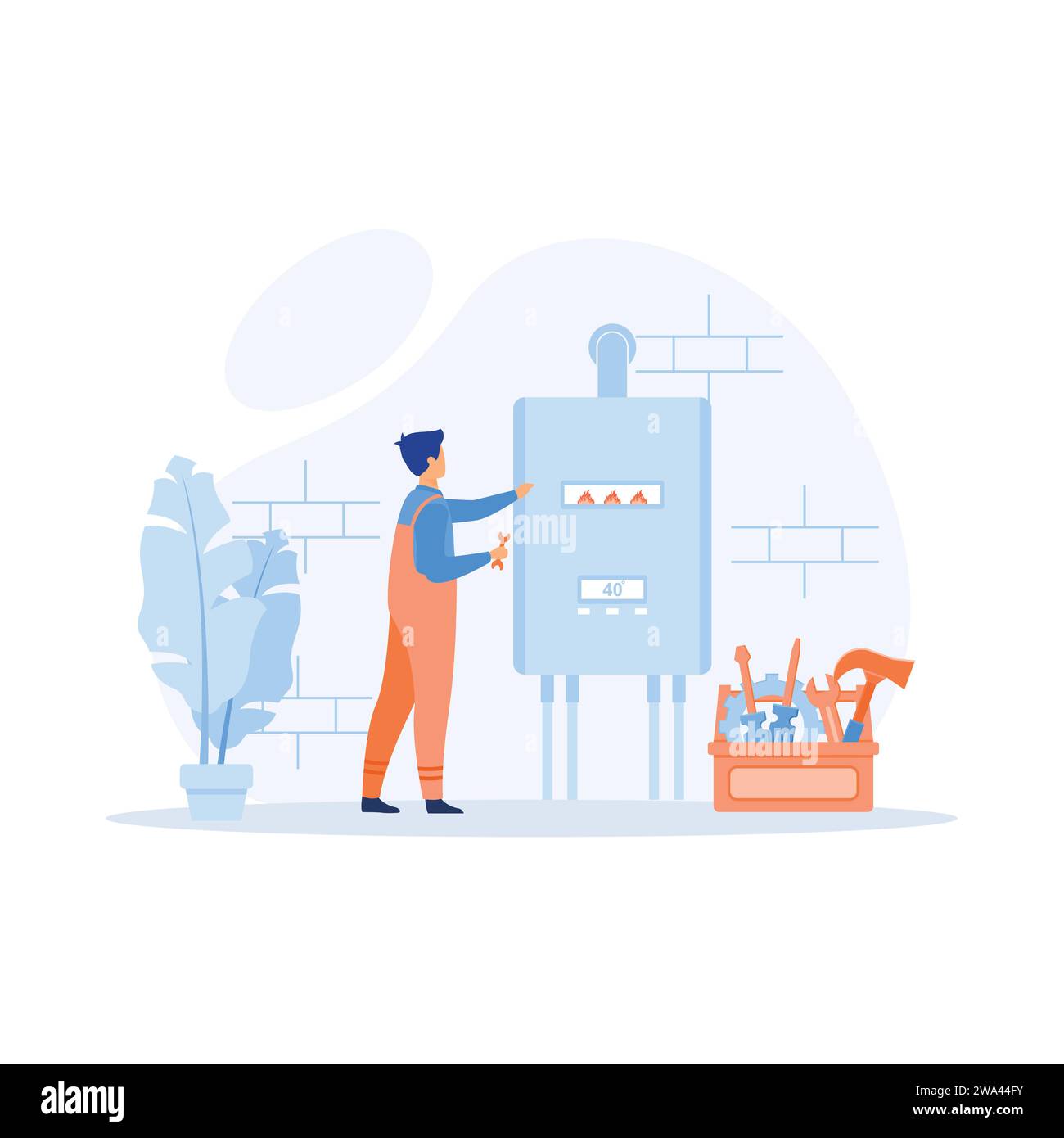Broken boiler cartoon hi-res stock photography and images - Alamy