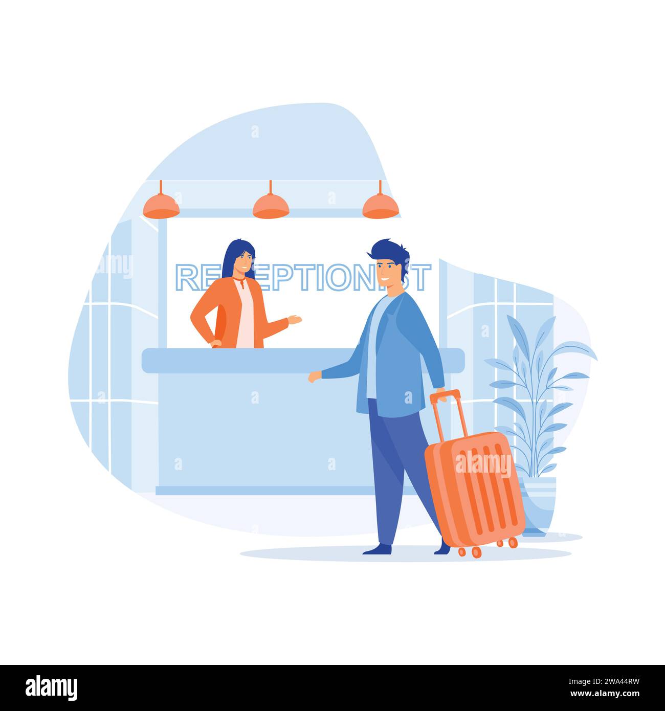 Hotel services. Hotel accommodation, work trip, check-in at the ...