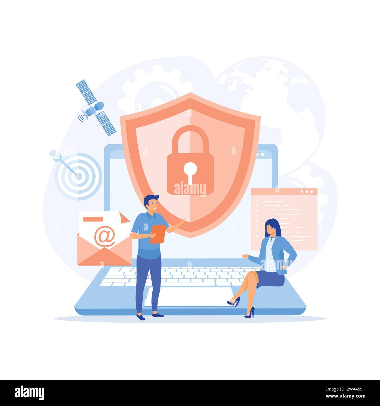 Data protection. Web page, banner, presentation, social media ...