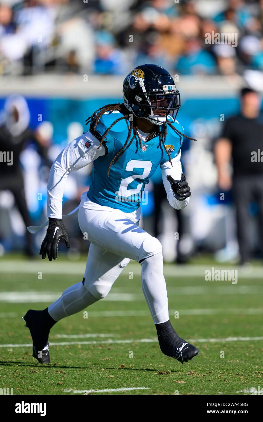Jacksonville Jaguars safety Rayshawn Jenkins (2) runs a play during an ...
