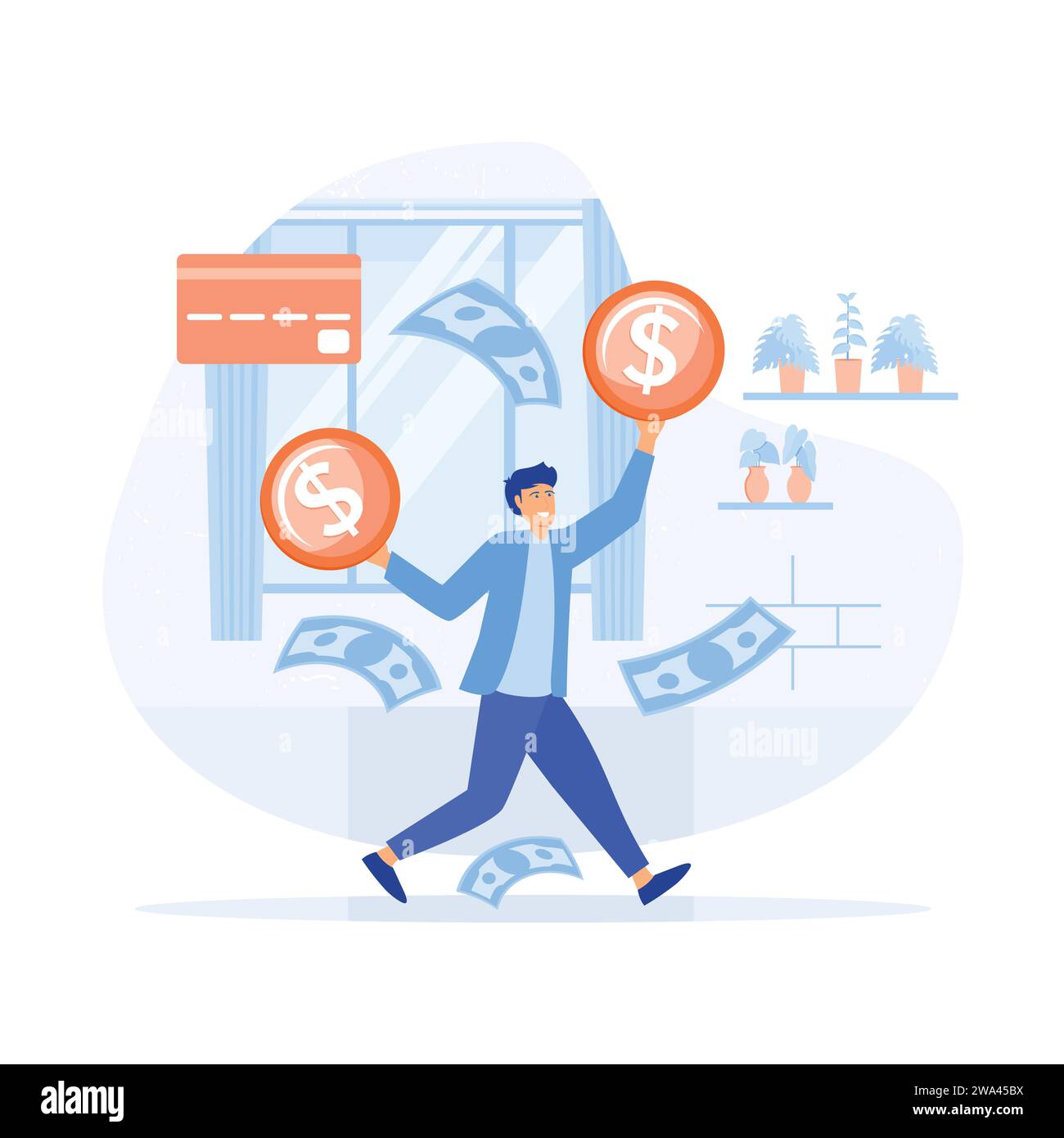 Salary payment. Payroll, annual bonus, income, flat vector modern ...