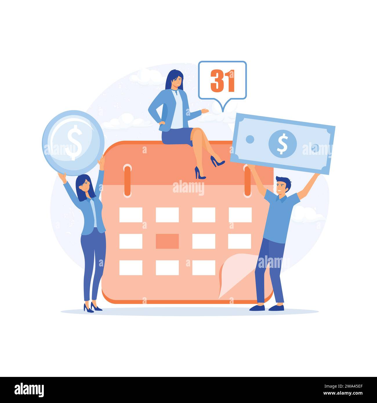 Salary payment. Showing a group of people celebrating salary payment ...