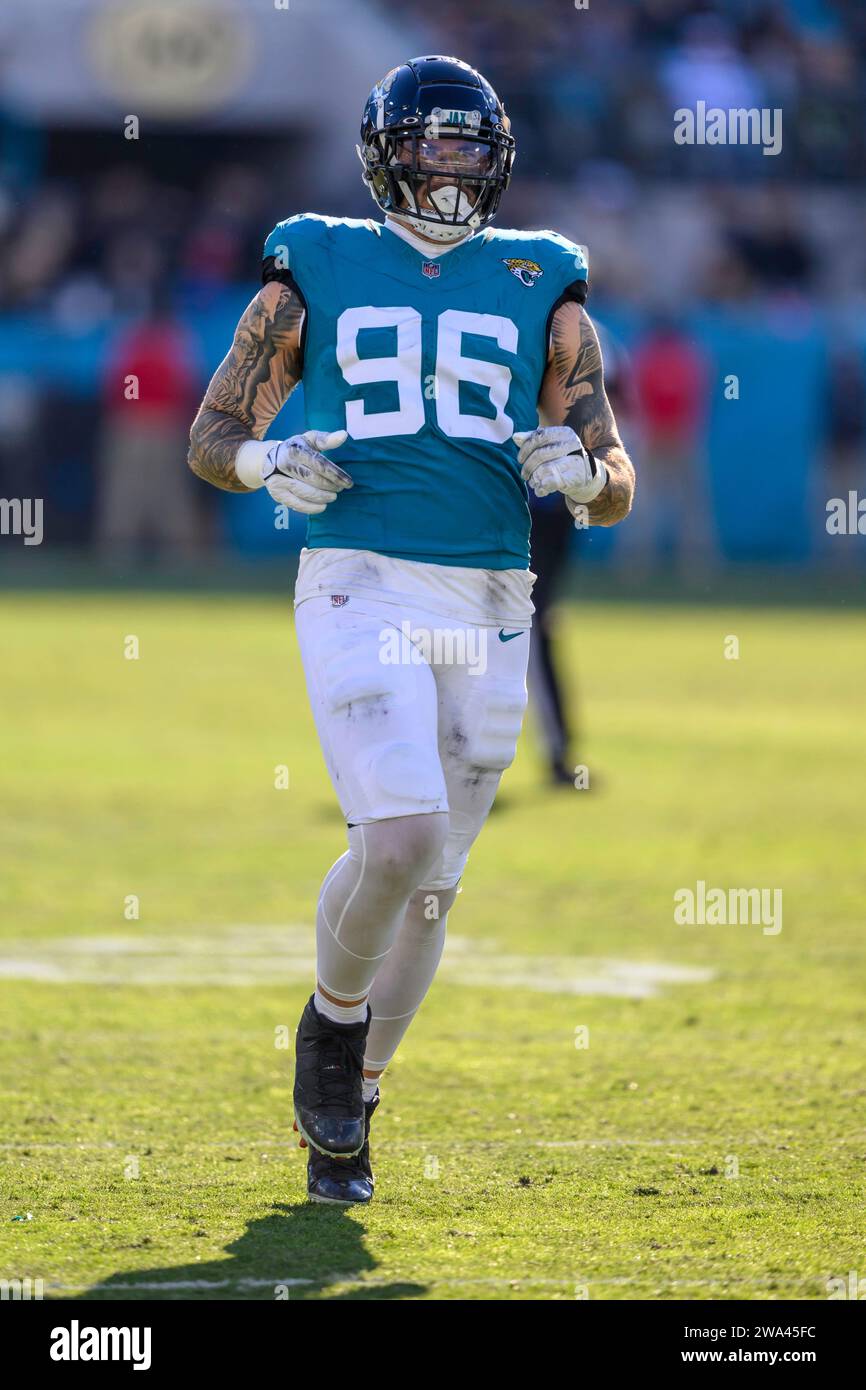 Jacksonville Jaguars defensive lineman Adam Gotsis (96) runs a play ...