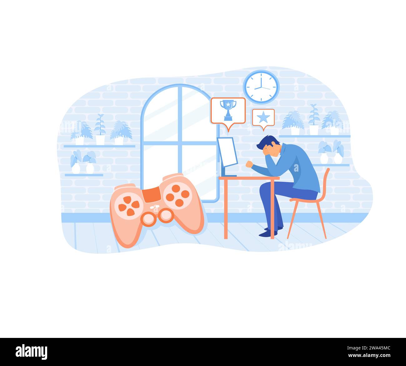 Digital overload abstract concept. Likes and screen addiction, gaming ...