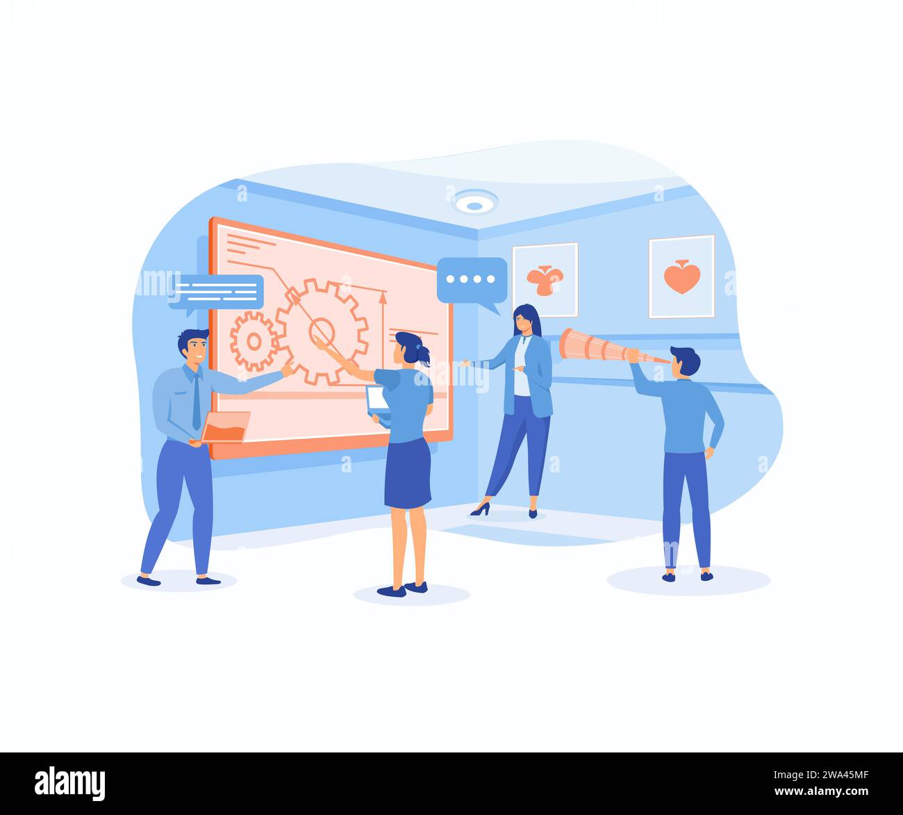 Digital Transformation with people, flat vector modern illustration ...
