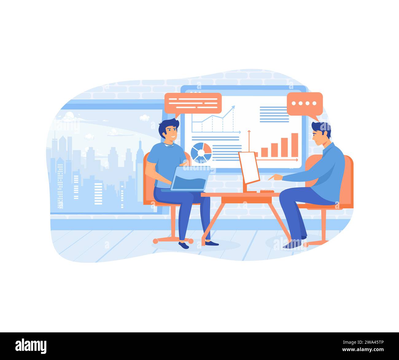 Financial consultation. Businessman helping colleague at business ...