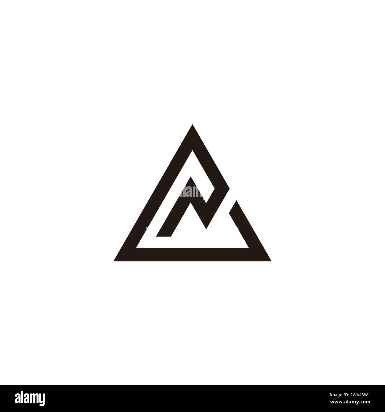 triangle letter n simple geometric line logo vector Stock Vector Image ...