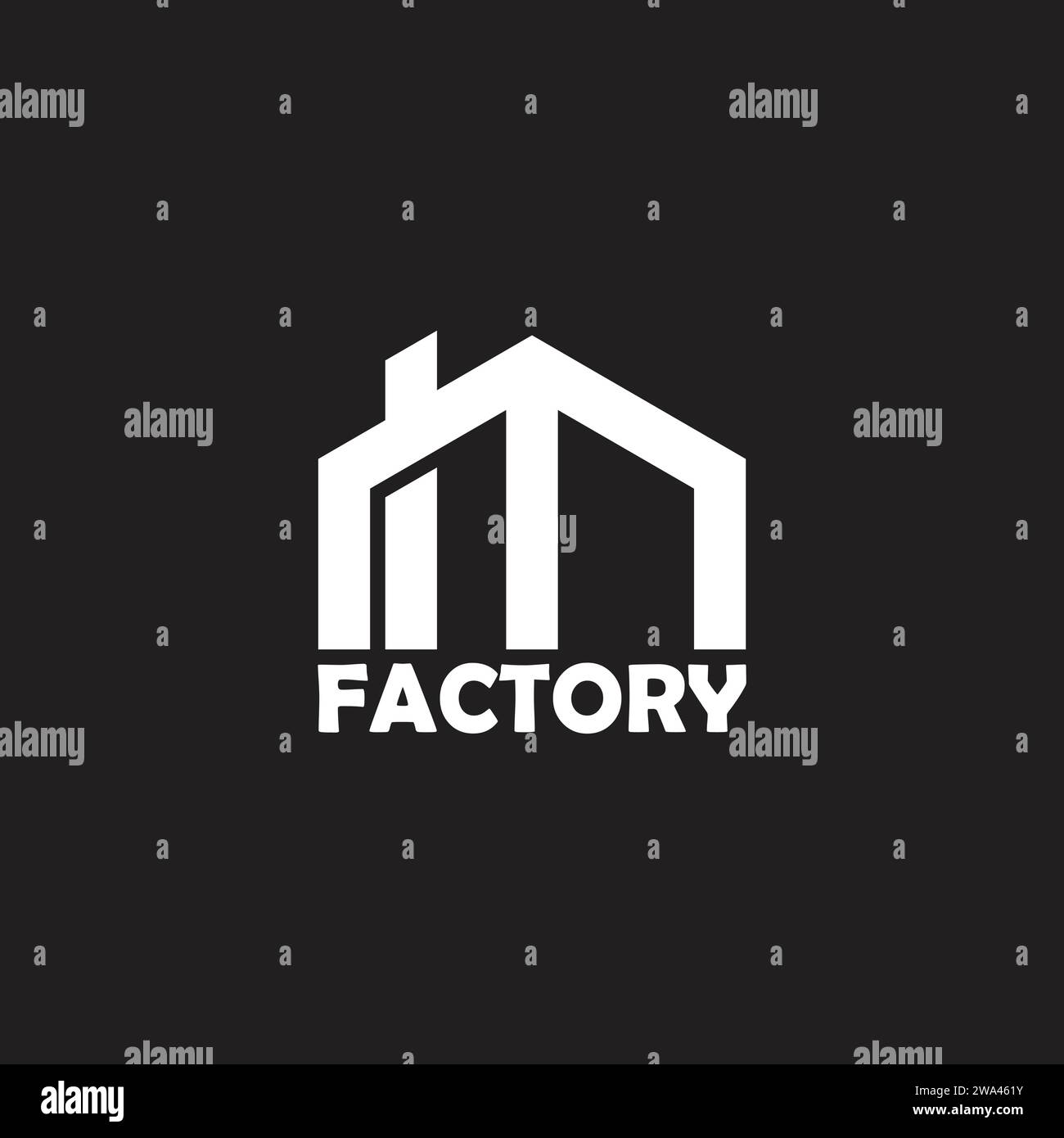 factory building simple geometric line logo vector Stock Vector Image ...