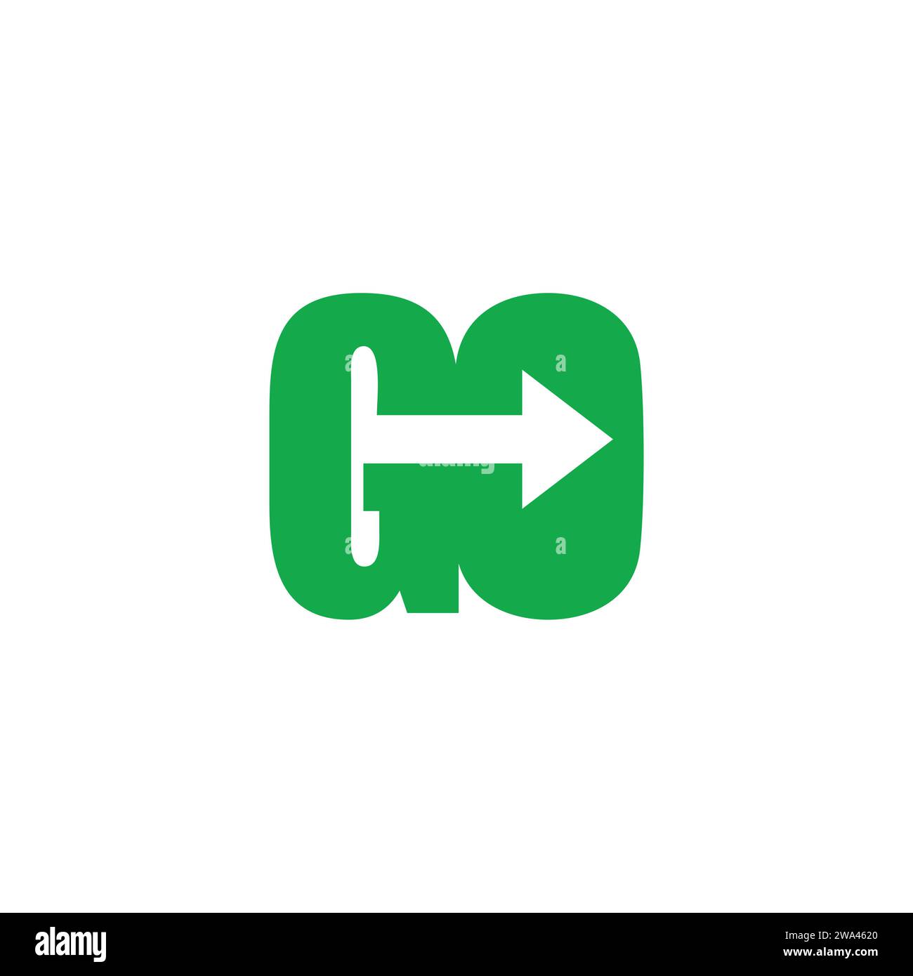 letter go green arrow simple logo vector Stock Vector Image & Art - Alamy