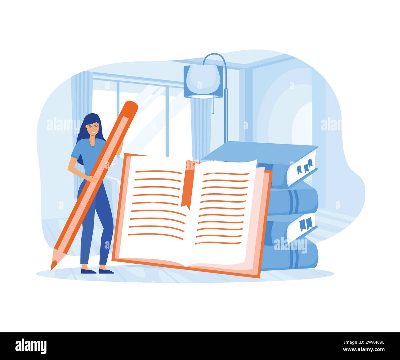 Self development and management. Characters self learning with books ...