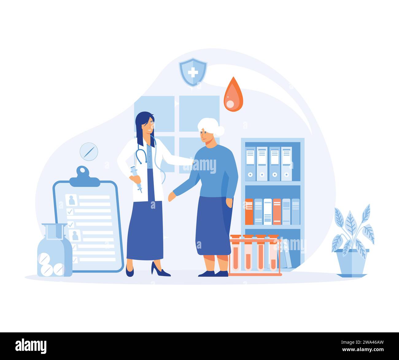 Diabetes doctor in medical Stock Vector Images - Alamy