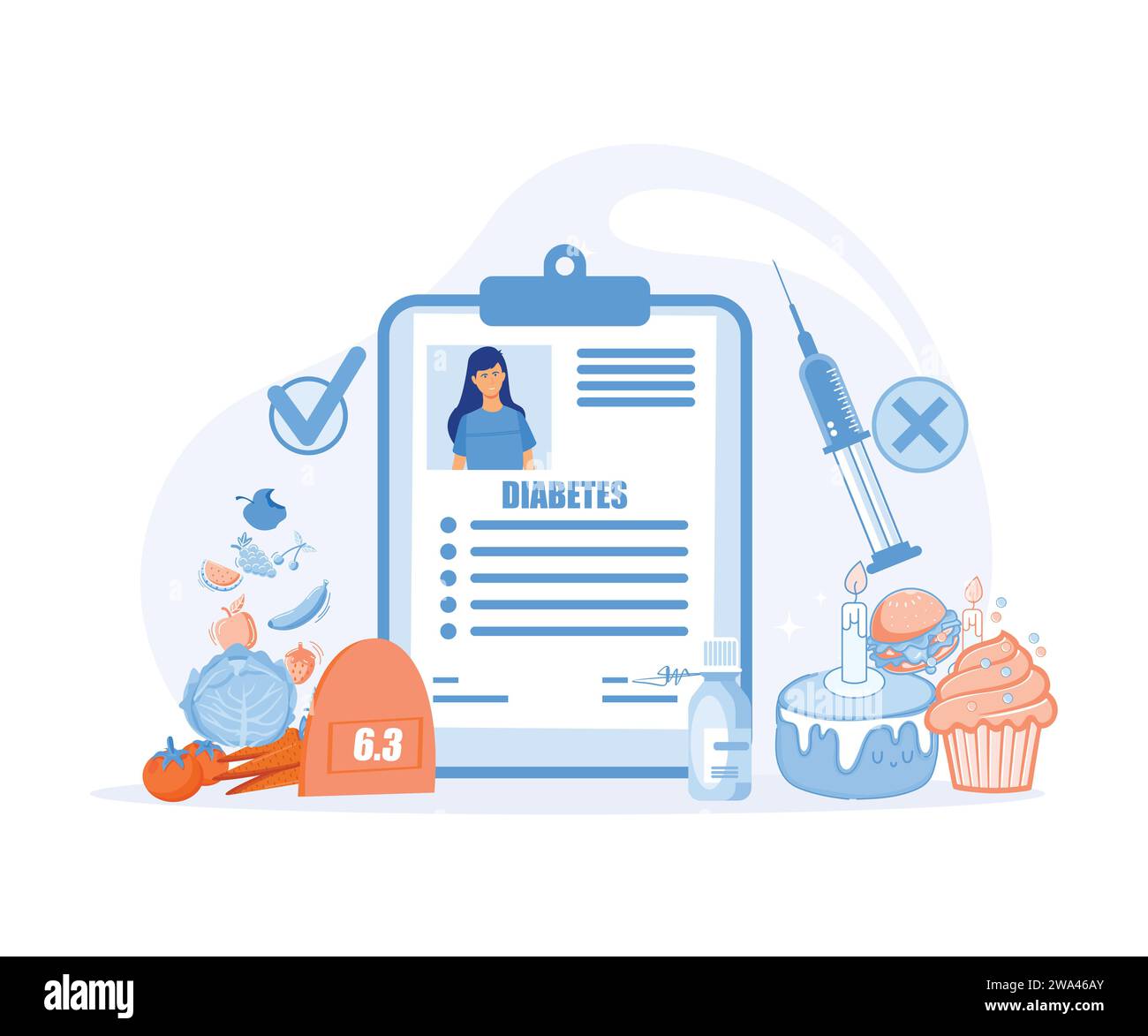 Glucometer for sugar level blood test with drodern. flat vector modern ...
