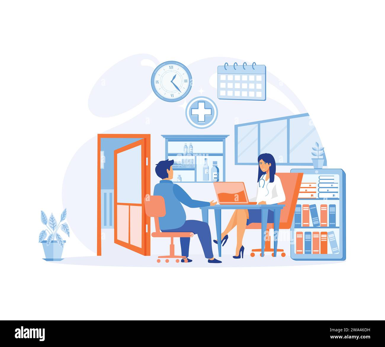 Man talking doctor in Stock Vector Images - Alamy